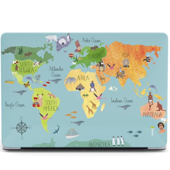 Handmade | Accessories | Cute World Map Art Case For Apple Macbook All ...